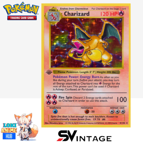 (EN) Charizard Base Set (BS) 4/102 Gred SV Vintage Rare Theme Deck ...