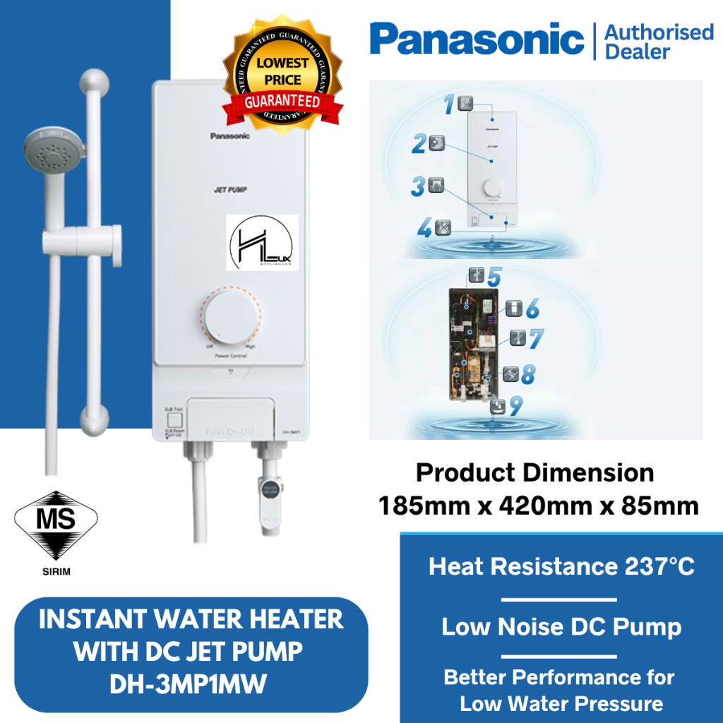 PANASONIC Water Heater JET PUMP 3.6 KW / DH-3MP1MW / DH-3MP1 / Bathroom ...