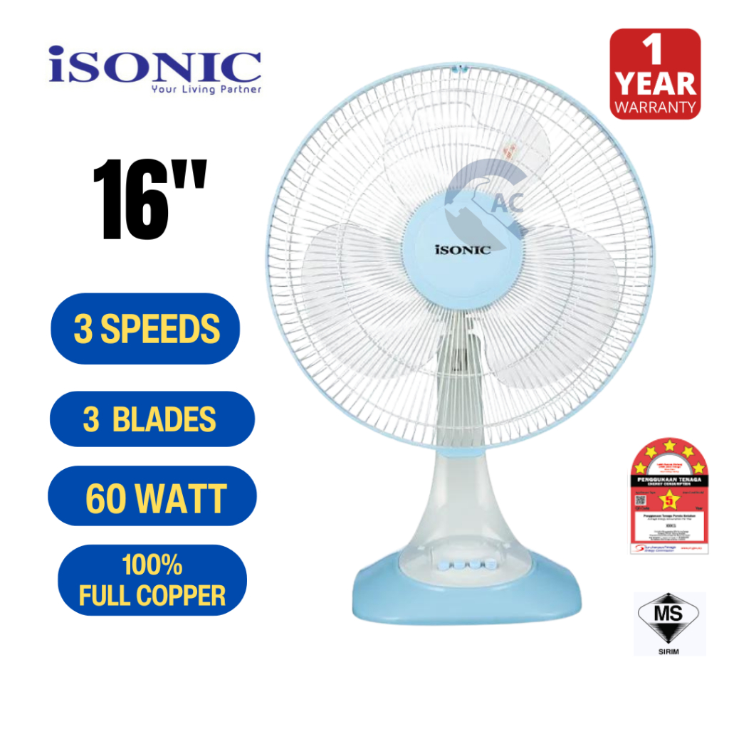 ISONIC TABLE FAN 16" /12"/18" | KIPAS MEJA | KIPAS PENDEK | Shopee Malaysia