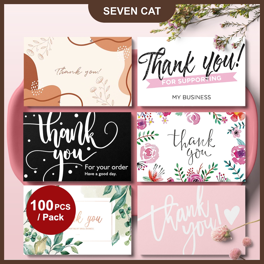 100pcs Thank You Card / Creative Gift Packing Labeling Card ...