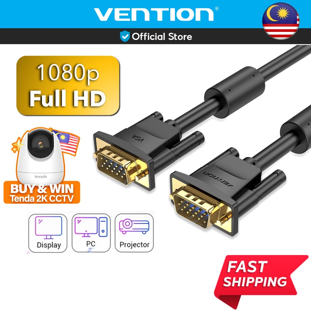 Vention VGA Cable Full HD 1080p Male to Male VGA PC Laptop Monitor TV ...