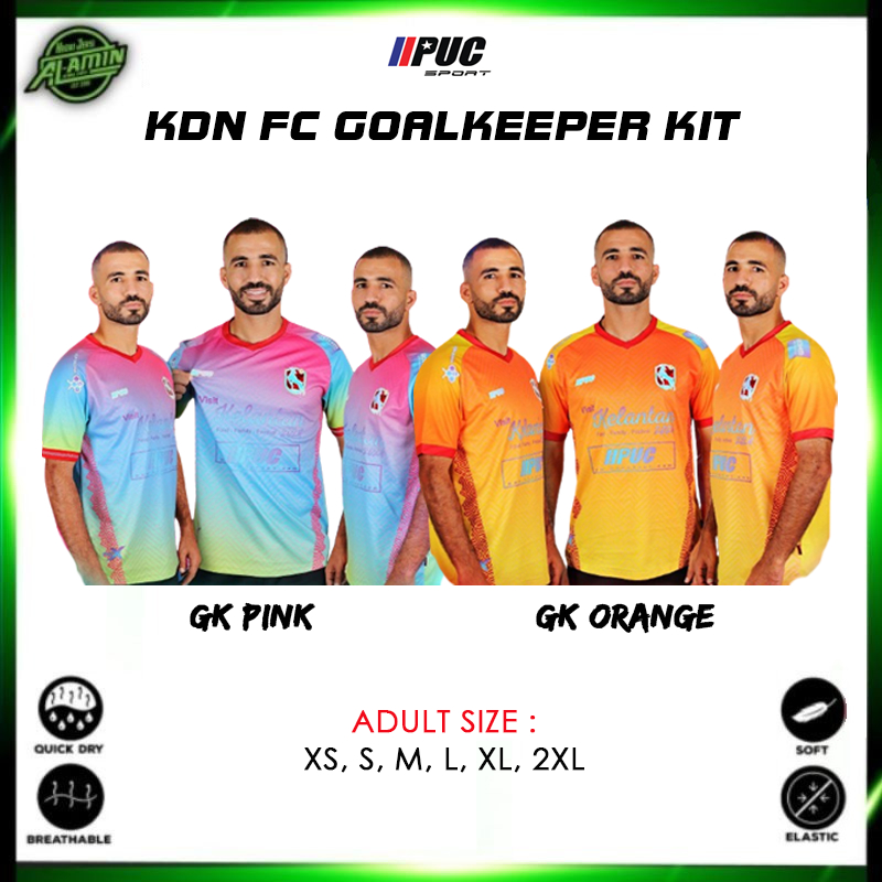 New Arrival! Jersi KDN FC Goalkeeper Kit | Pink and Orange| Keeper Kit ...