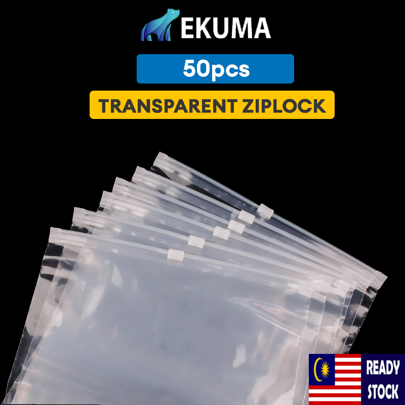 EKUMA Transparent Ziplock Bag | Transparent Zip Lock Plastic Bag ...