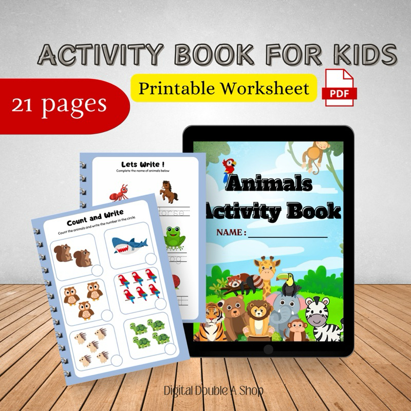 [PDF] Printable Book Activity for kids|Buku latihan anak|Animals Book ...