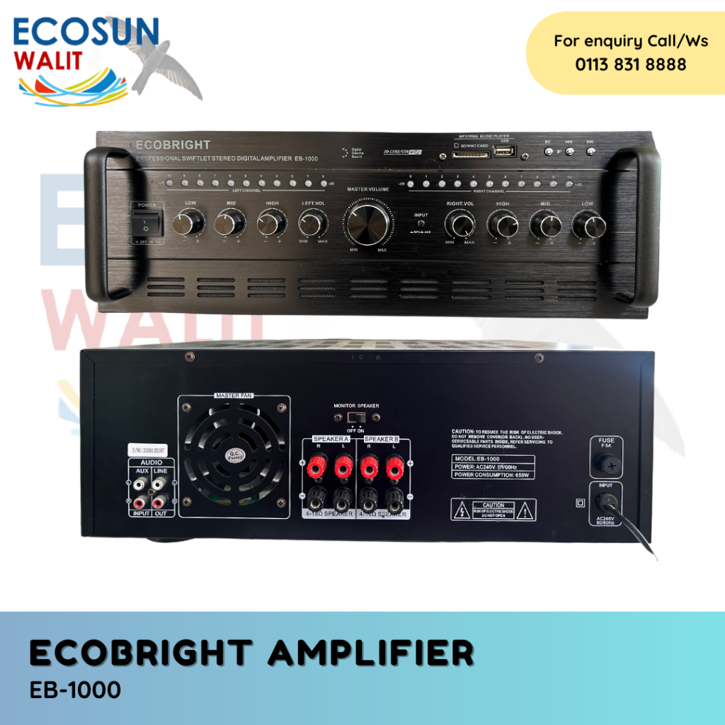 ECOBRIGHT EB-1000 AMPLIFIER 240V AC ONLY FOR SWIFTLET FARMING / RUMAH ...
