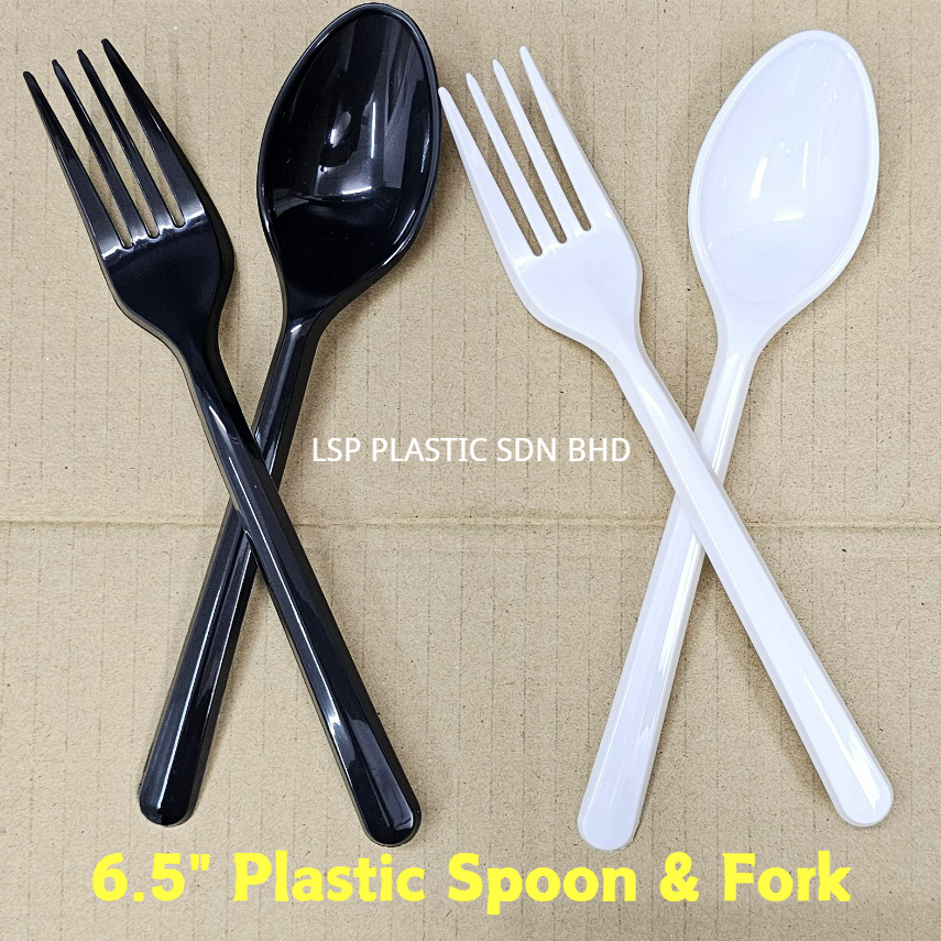 [50pcs] 6.5" Disposable Plastic Cutlery / Plastic Spoon / Fork / Sudu ...