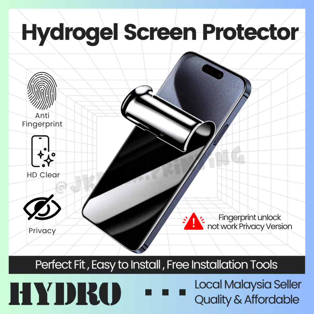 Hydrogel Privacy Front Screen Protector for IQOO 11 12 13 Z7 Z7x Z9 Z9x ...