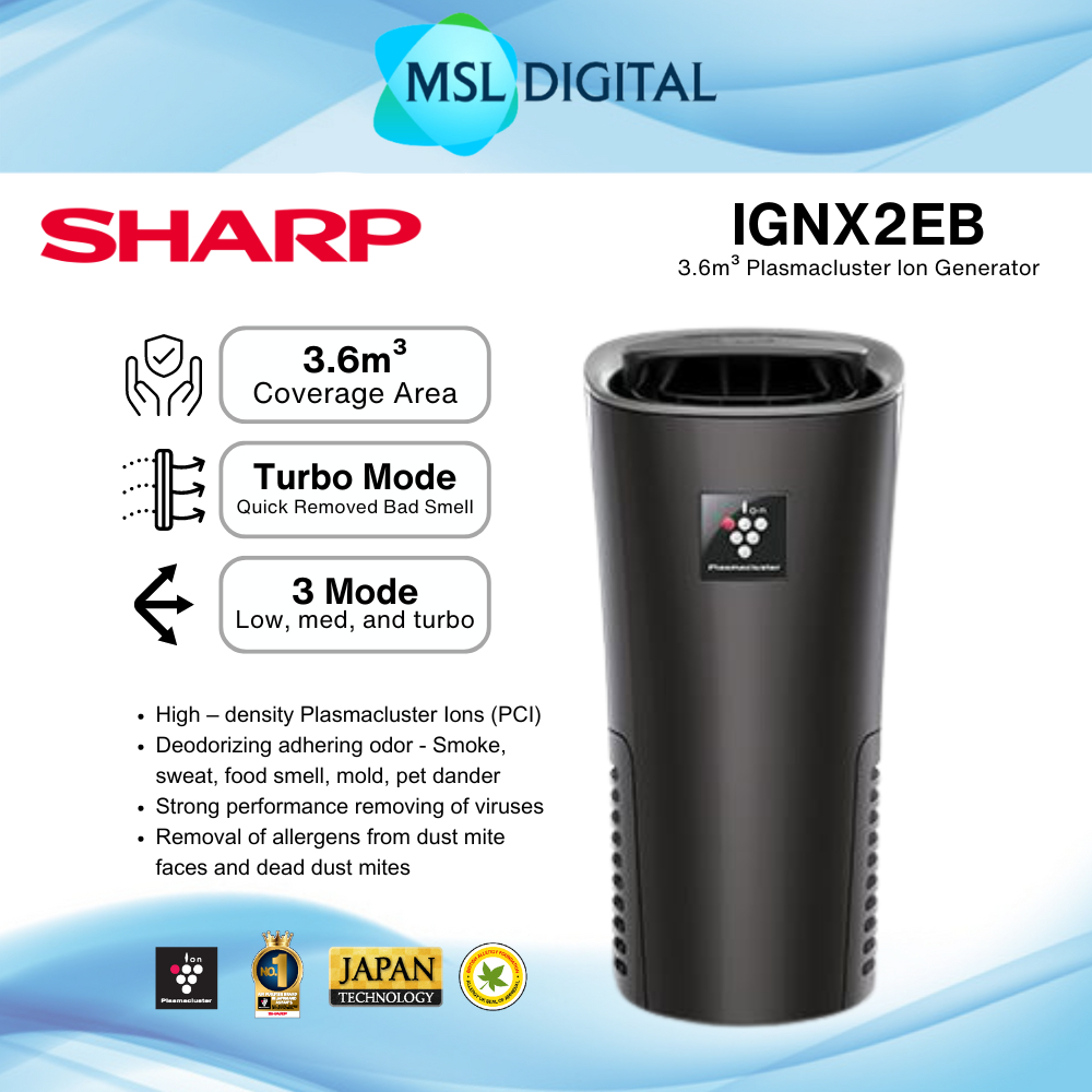 Sharp Ion Generator IG-NX2E 3.6m³ Plasmacluster Ion Generator 空气净化器 ...