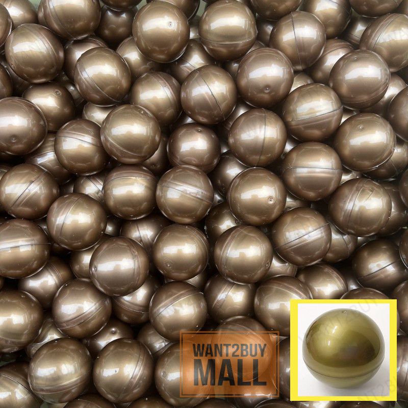 32mm Solid Gold Silver Colour Empty Plastic Capsule Ball Event Lucky ...