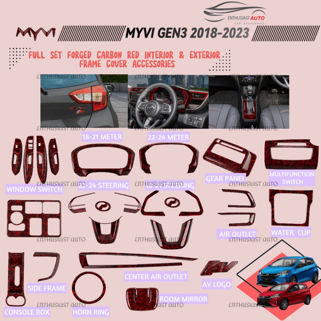 ENTHUSIAST AUTO PERODUA MYVI MYVI GEN3 2018-2023 NEW COLOR FORGED ...
