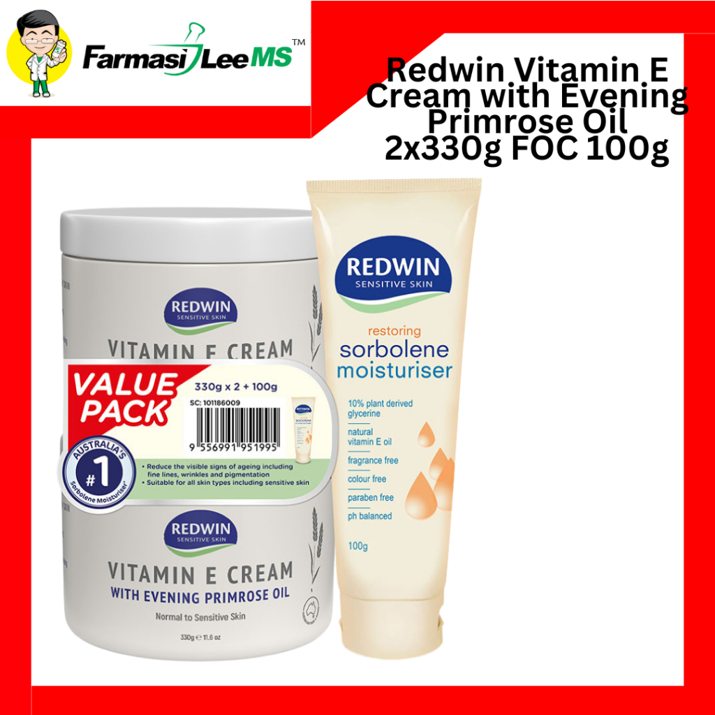 Redwin Vitamin E Cream 2x330g FOC 100g (Exp 08/2027) | Shopee Malaysia