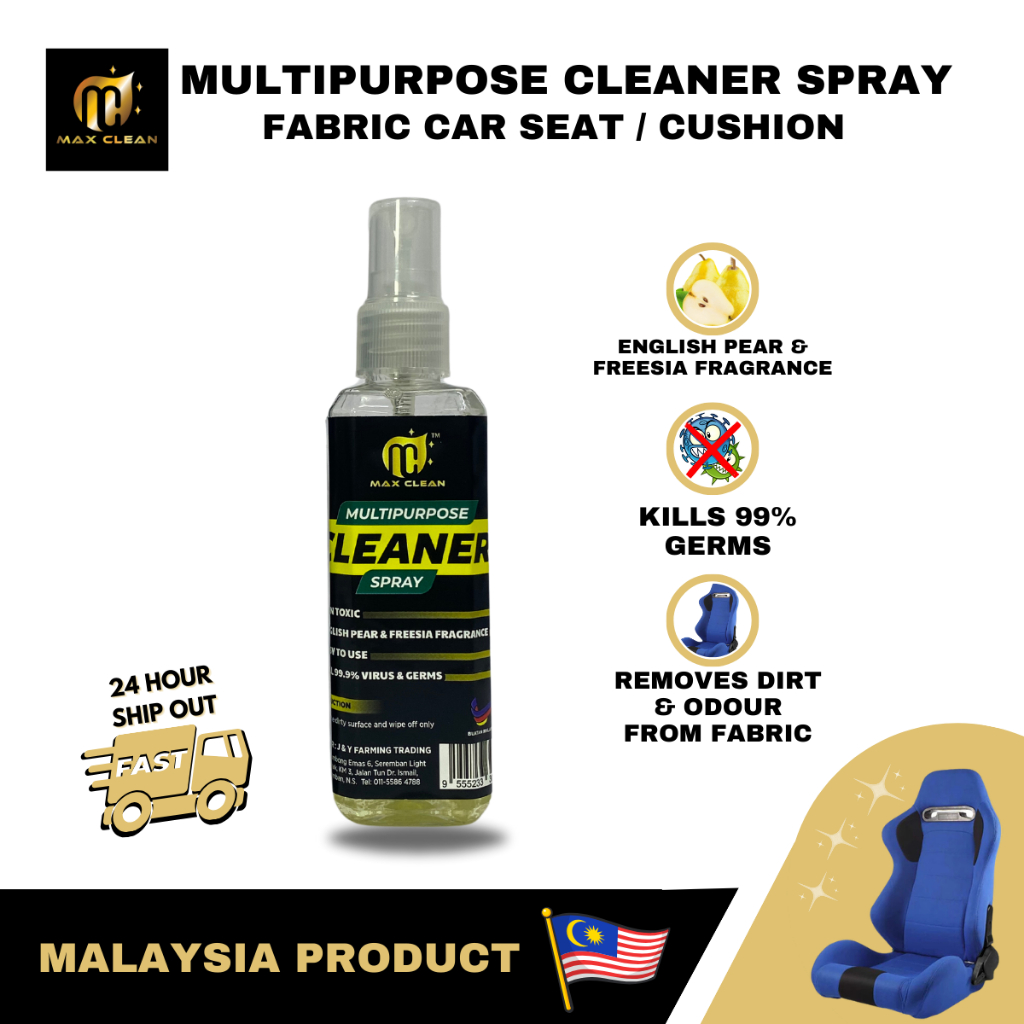 Max Clean Multipurpose Cleaner Spray for Car Seat Cushion Fabric 100ml ...