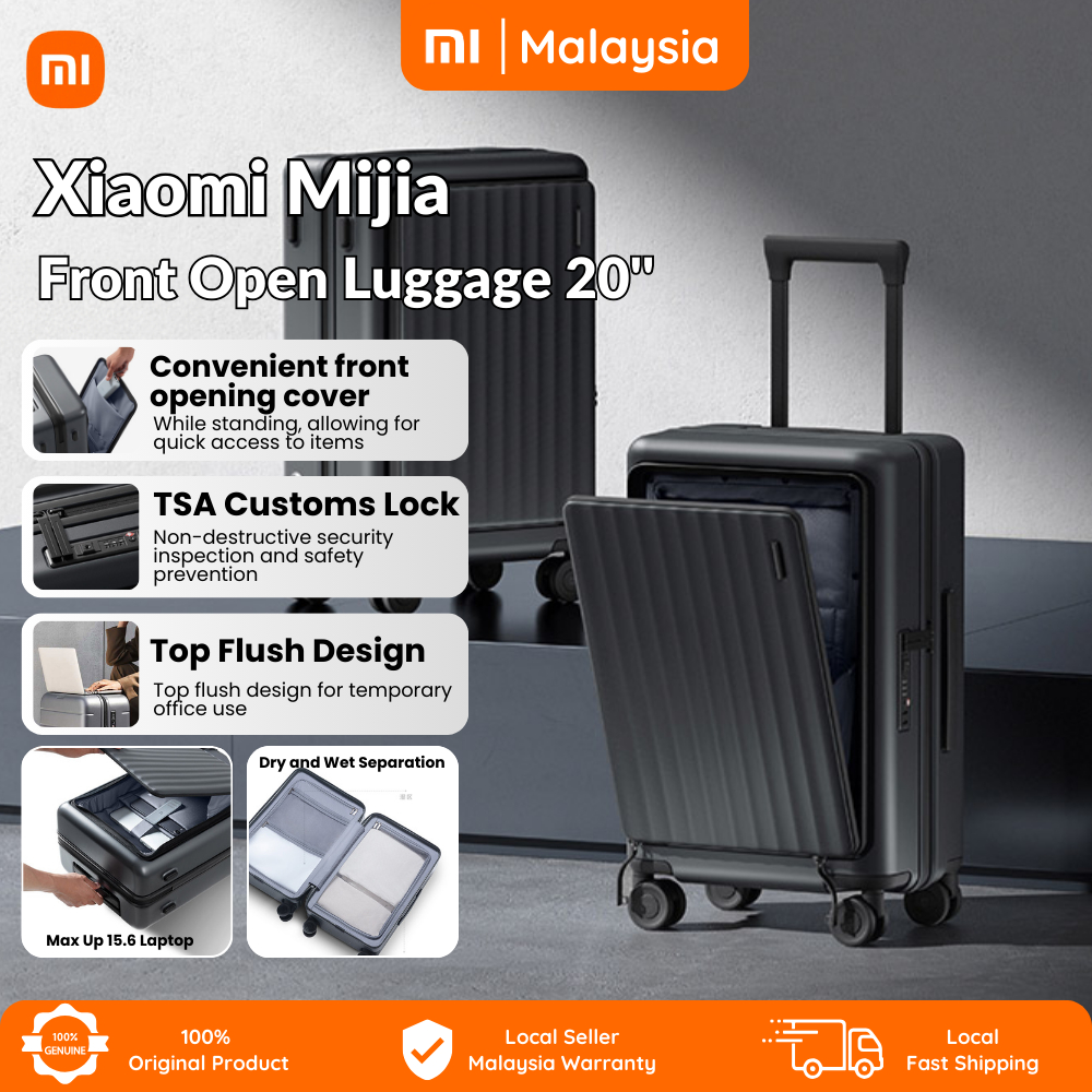 Xiaomi Mijia Front Open Lid Boarding Trolley Case Luggage 20 inches TSA ...