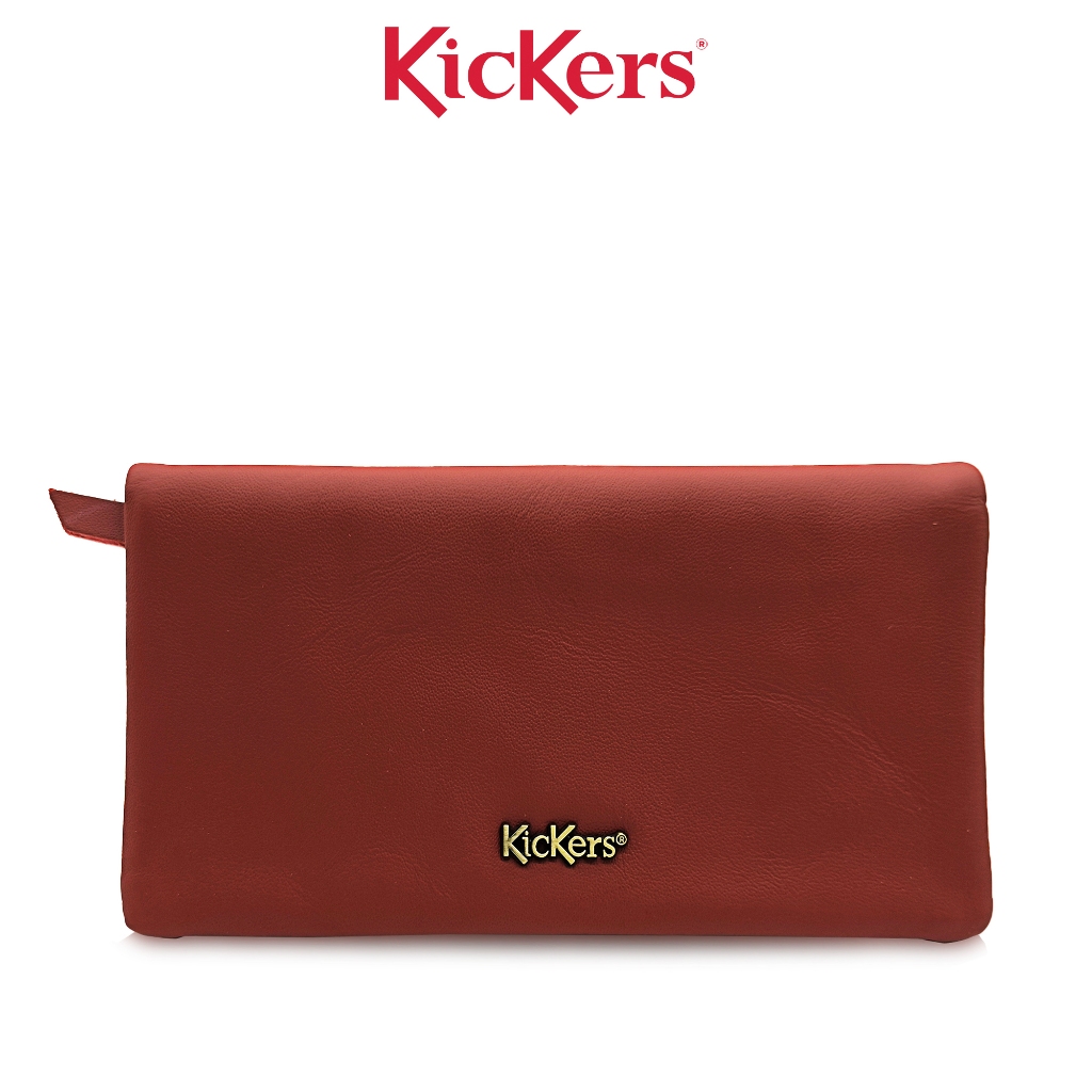 Kickers Genuine Top Grain Cowhide Leather Ladies Maroon Long Purse # ...