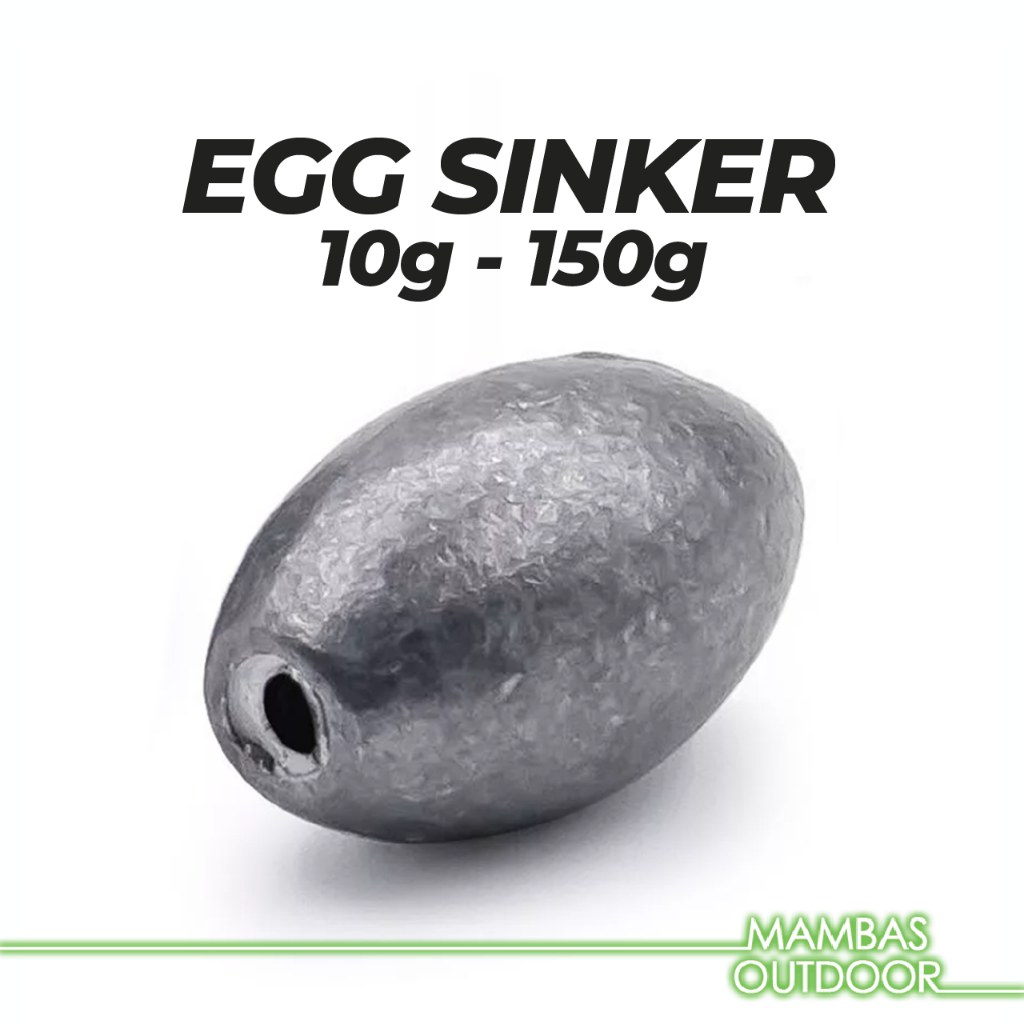 3-5pcs Egg Sinker 10g - 150g Batu Ladung Timah Olive Weighted Lead Fishing Pancing Soft Plastic ...