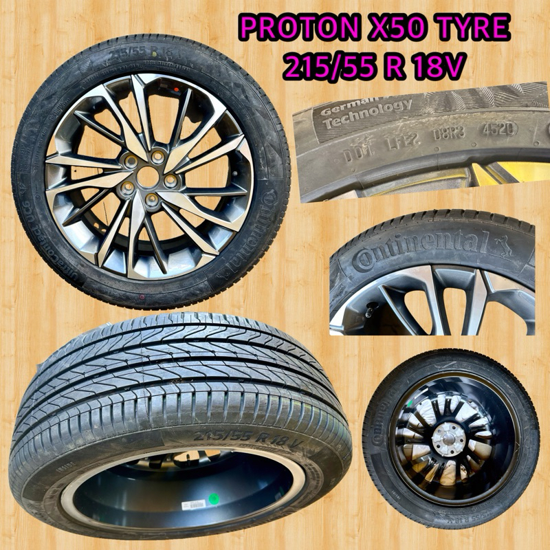 PROTON X50 TYRE 215/55 R 18V CONTINENTAL TYRE WITH SPROT RIM READY ...