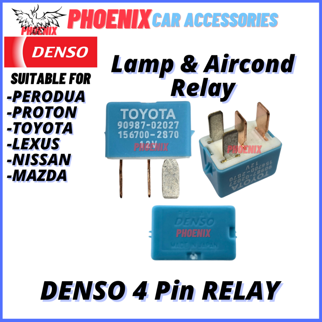 DENSO ★ Original 12V 4 Pin Relay | Lamp Aircond Fan | PROTON PERODUA ...