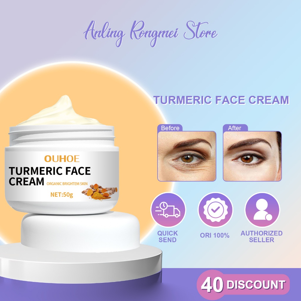 OUHOE Turmeric Face Cream 50g Anti Wrinkle Cream Fade Fine Line ...