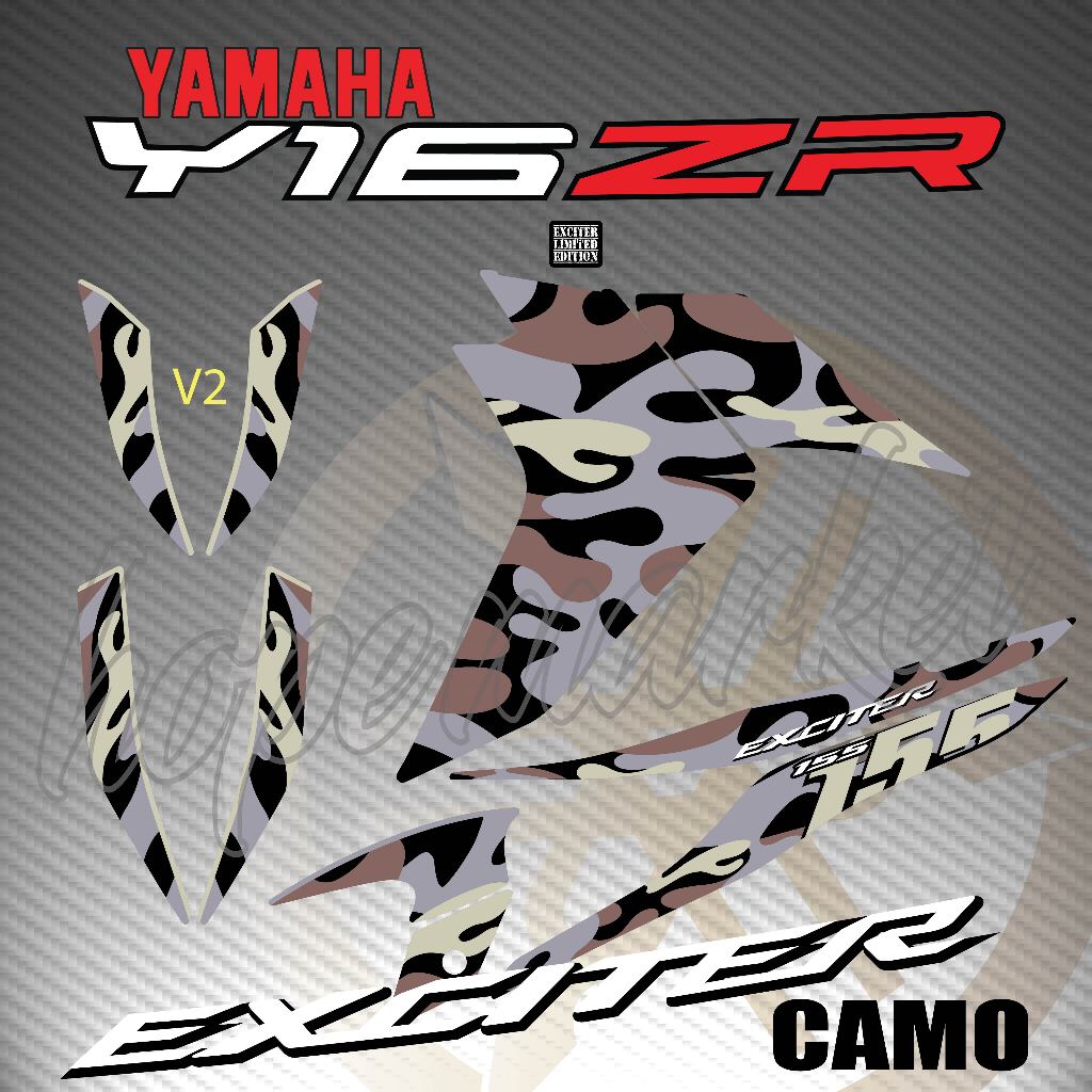 STRIPE MOTOR YAMAHA Y16 Y16ZR V1 V2 CAMO 155 (13) CUSTOM BODY STICKER ...