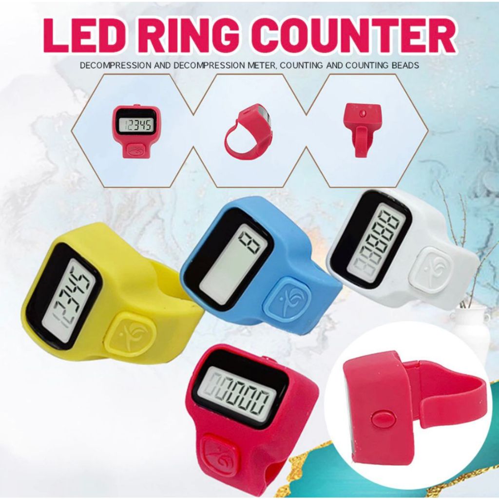 Zikir Ring Counter Convenient Mini Electronic LED Ring Counter People ...