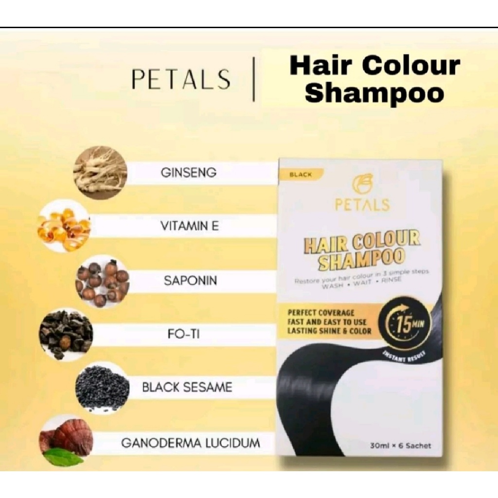TAWARAN HEBAT (SACHETS) Petals Shampoo Pewarna Rambut Colour Halal ...