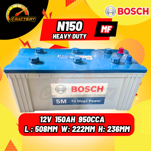 N150 145G51-M 150AH 12V BOSCH BATERI KERING SM T4 MEGA POWER | N100 ...