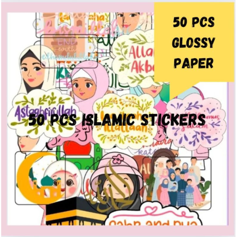 More than 50 pcs Islamic Stickers Muslim Muslimah Pelekat Diary and ...
