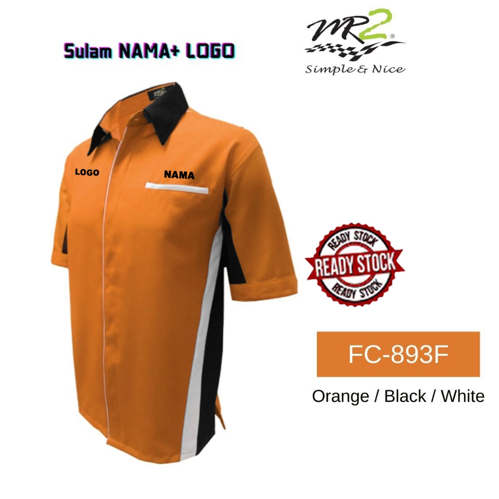 BAJU KORPORATE LELAKI ORANGE LENGAN PENDEK FC 893F JENAMA MR.2 | Shopee ...