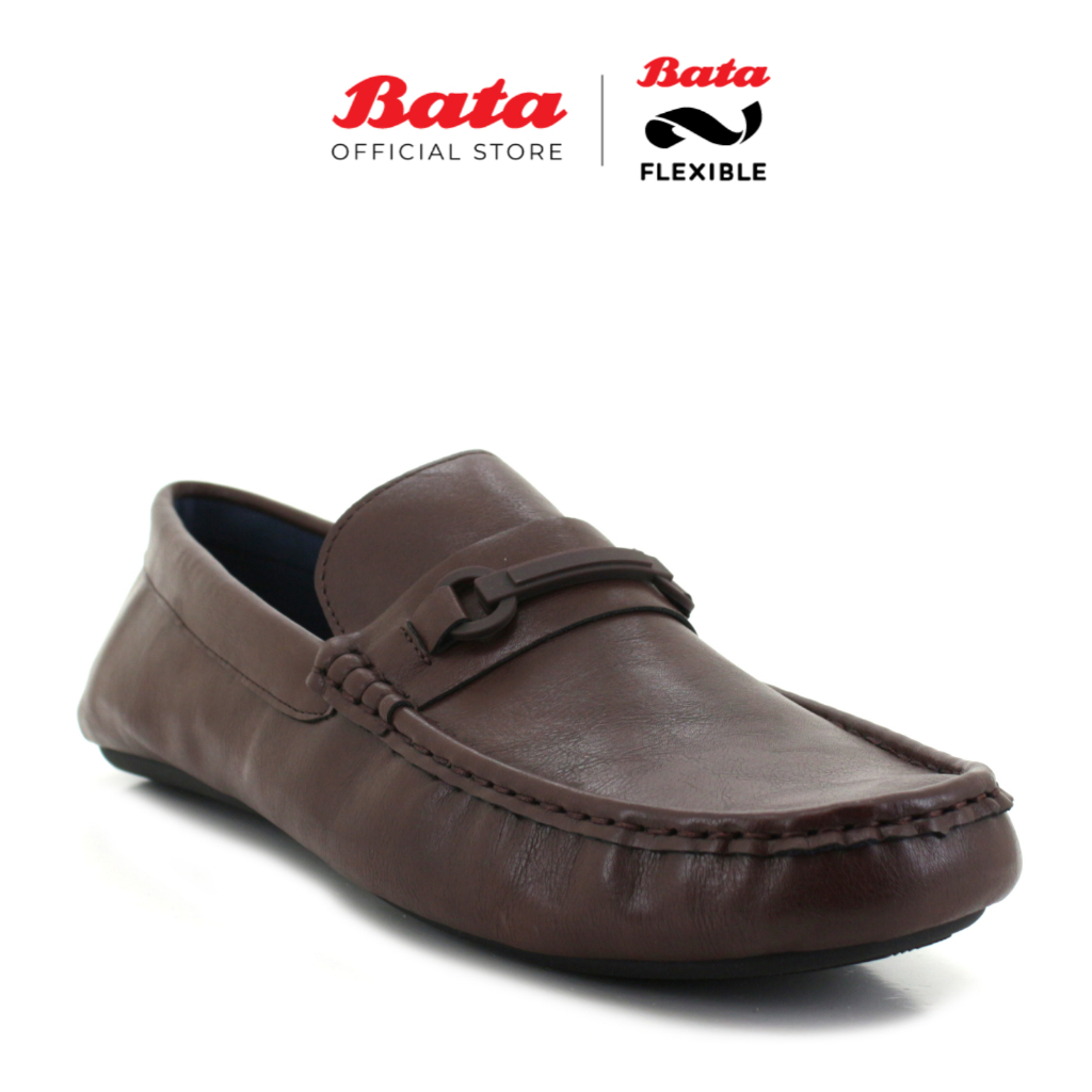 BATA FLEXIBLE Fx-Austin Men Brown Moccasin 8504105 | Shopee Malaysia