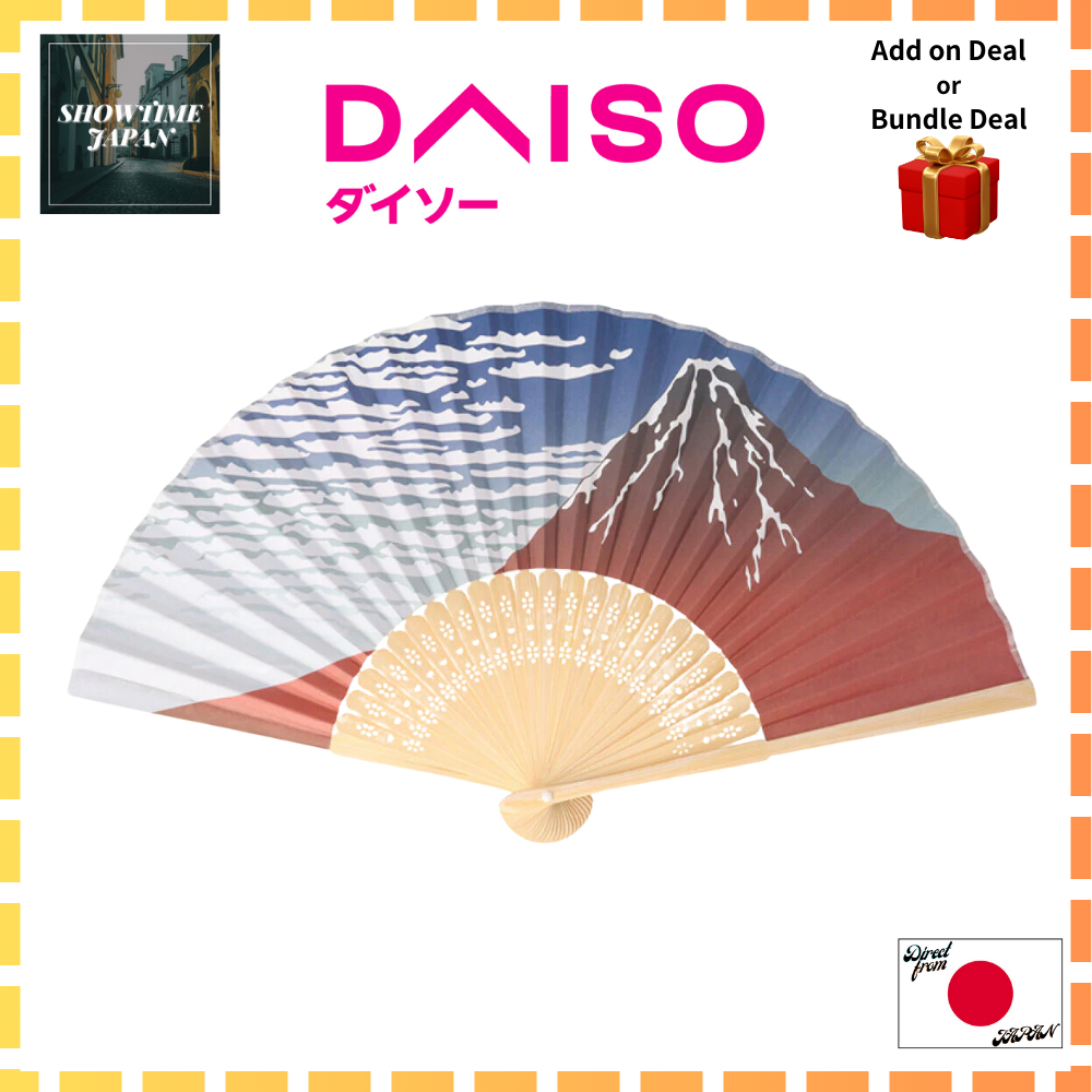Daiso Paper Fan Red Fuji 21cm | Shopee Malaysia