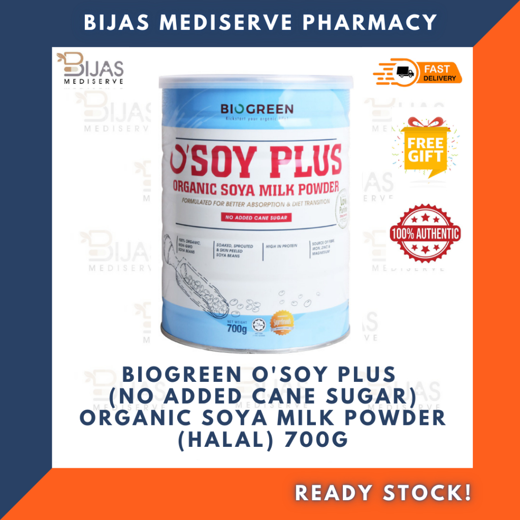 BIOGREEN O'SOY PLUS (NO ADDED CANE SUGAR) ORGANIC SOYA MILK POWDER ...