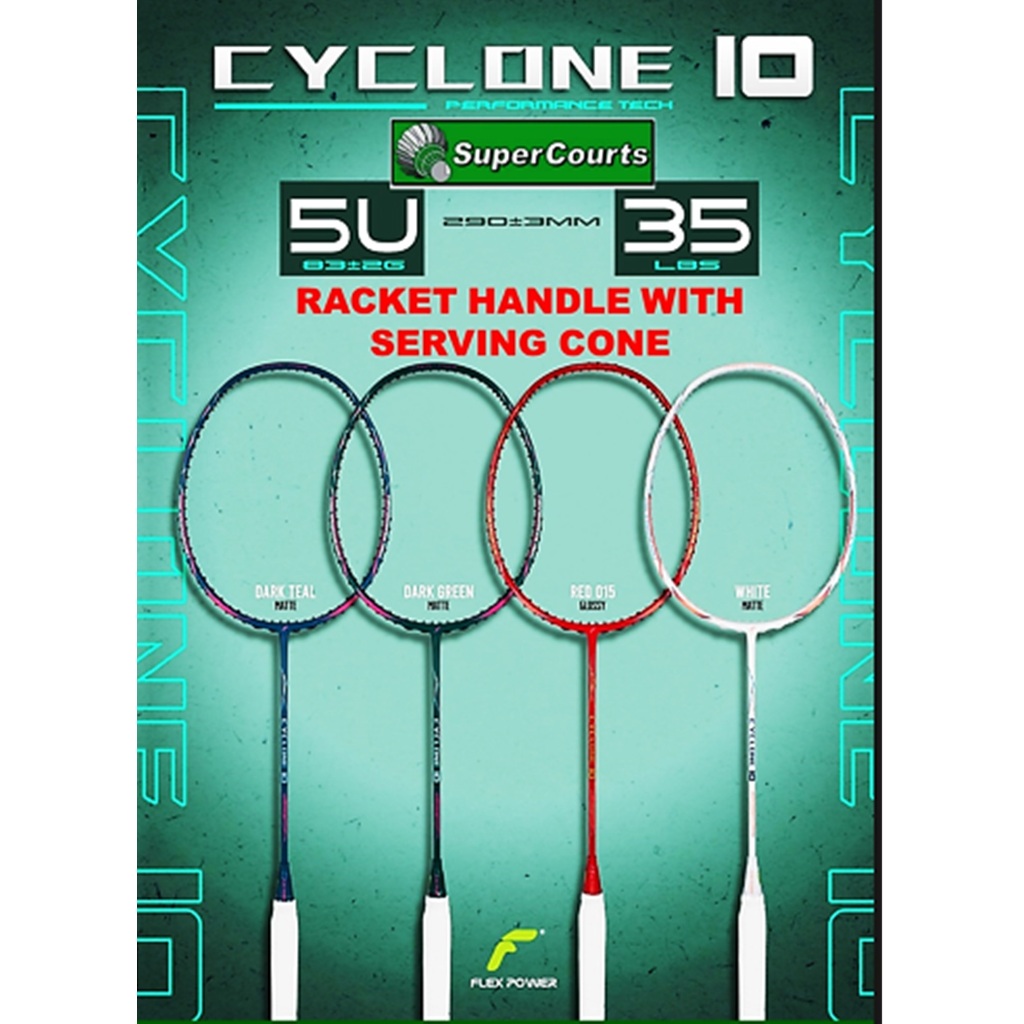 【Racket Handle with Serving Cone】Flex Power (35 LBS) CYCLONE 10 ...