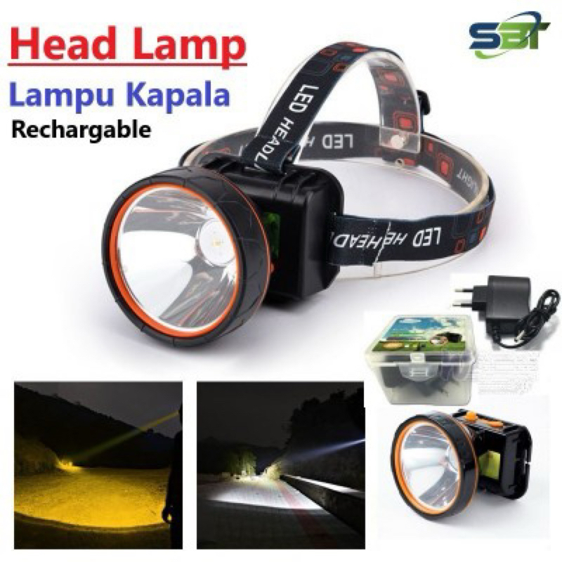 Super Bright Headlamp Fishing/Hunting/Camping Rechargeable Head Lamp 3 ...