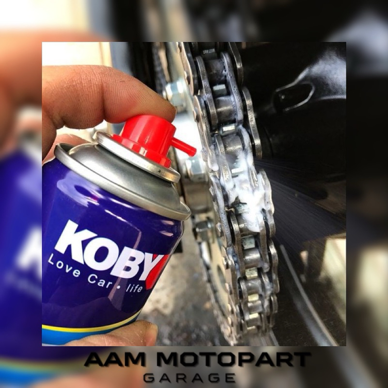 KOBY CHAIN LUBE 250ML MINYAK SPRAY RANTAI MOTOR ( ORING AND X-RING ...