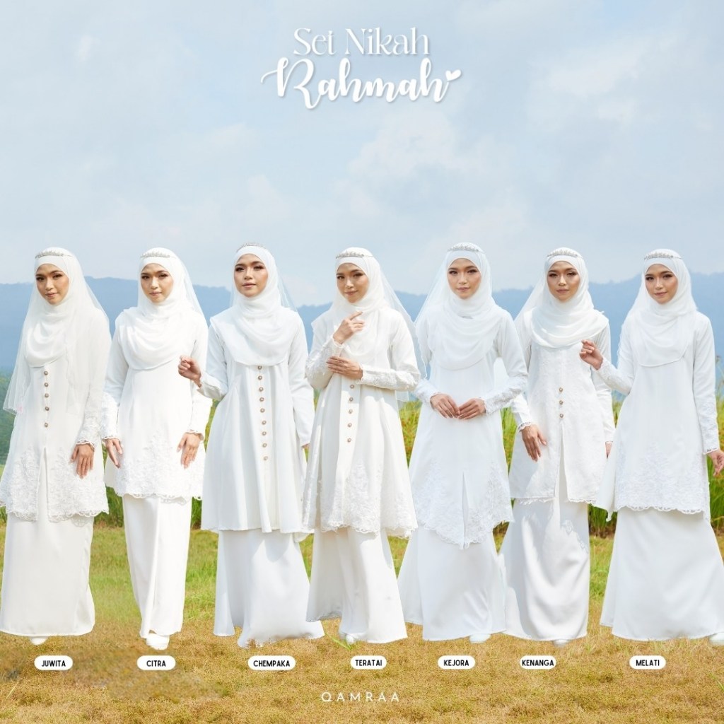 Set Nikah Rahmah 7 Kurung Qamraa 1 Baju Melayu Wedding Tunang Nikah ...
