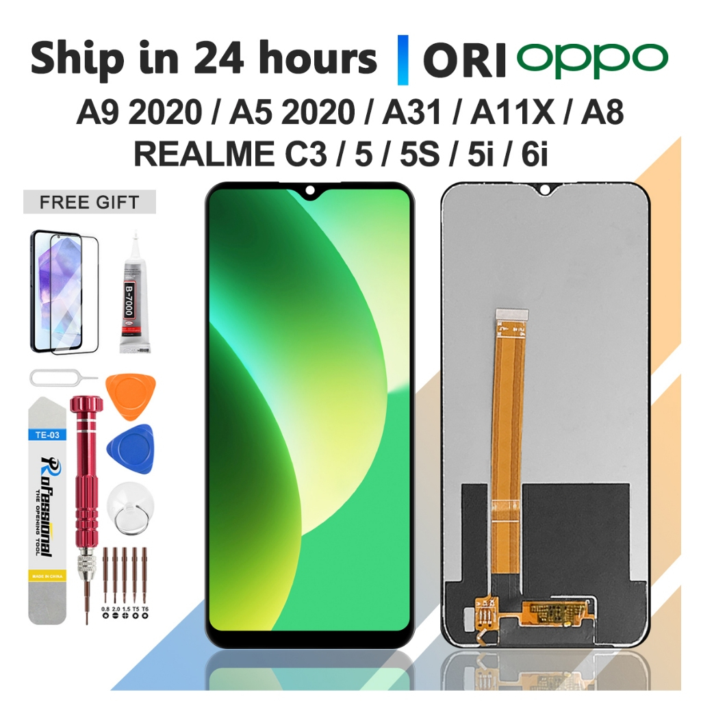 ORIGINAL LCD OPPO A9 2020/A5 2020/A31/A11X/A8/REALME C3/5/5S/5i/6i ...