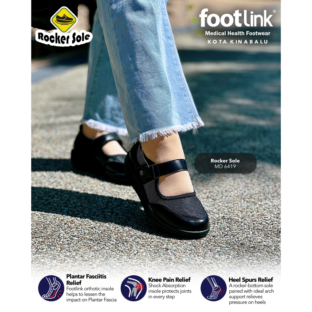 Kasut Kesihatan (Health Shoes) Footlink Ladies Orthotic Rocker Sole ...