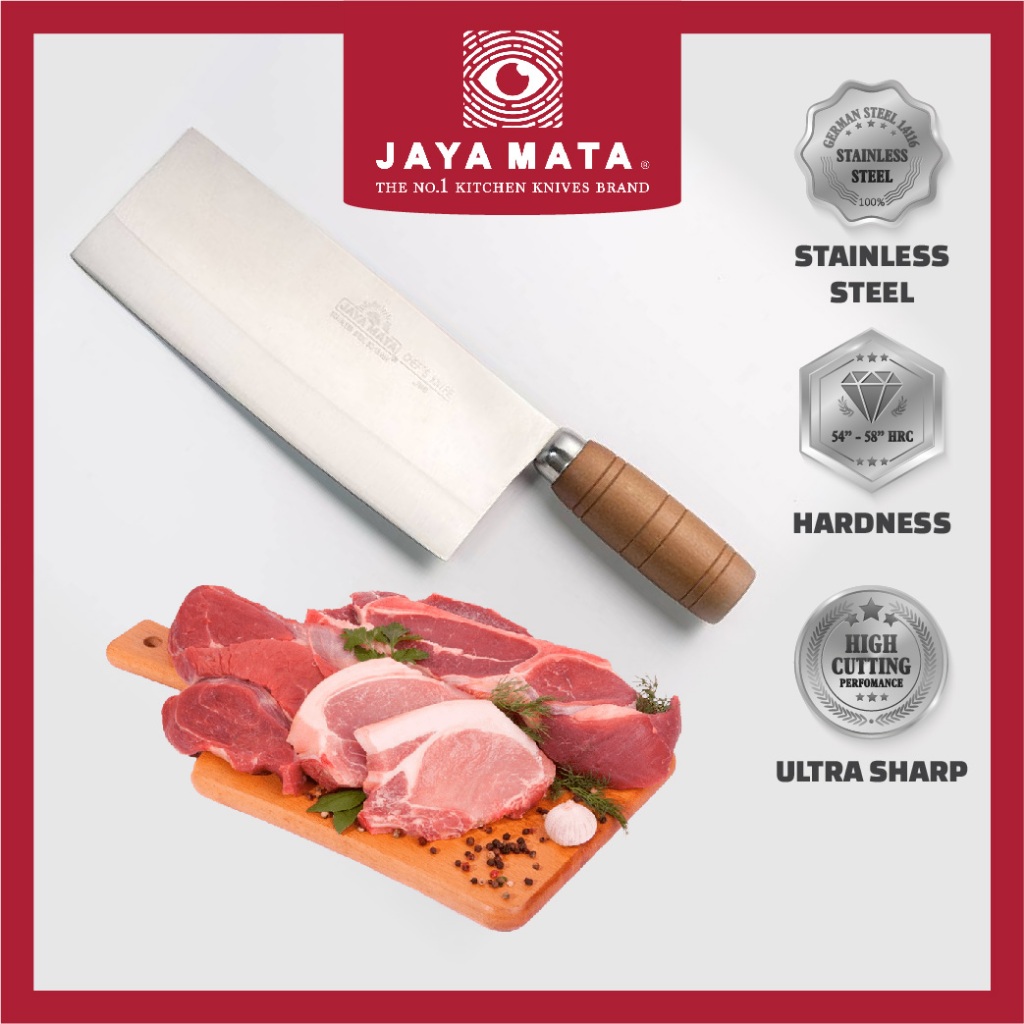 [JAYA MATA] Wooden Handle Chef's Knife (8") JM8 (Kitchen Knife/ Pisau ...