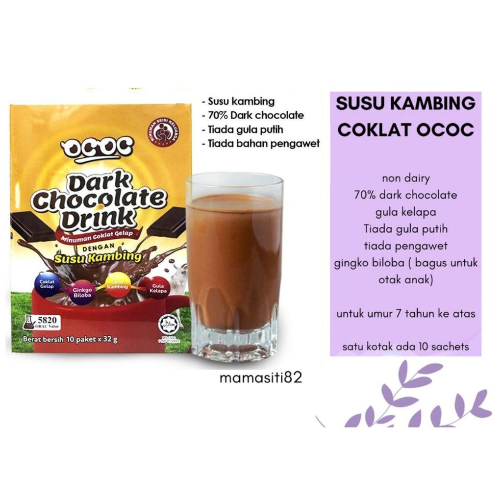 Coco OCOC Dark Chocolate Smart Student Dr Rizal Gula Kelapa Susu ...
