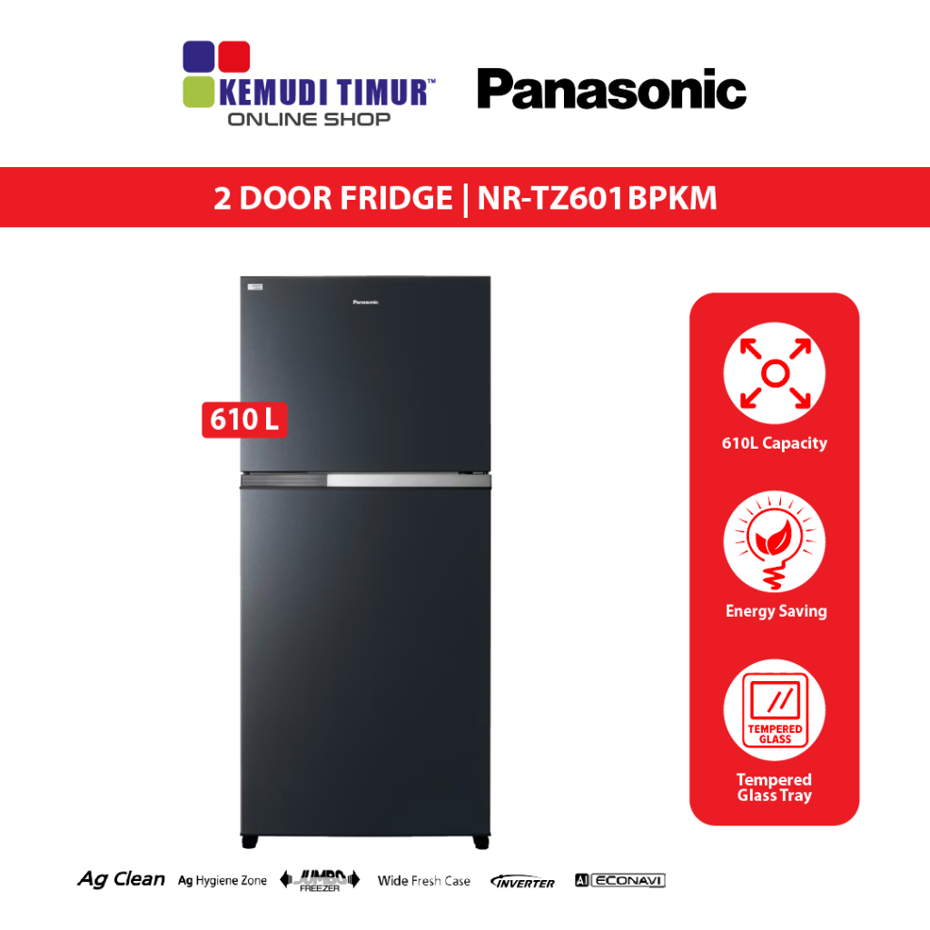 PANASONIC FRIDGE 2 DOOR TOP FREEZER INVERTER ECONAVI BLUE AG 610L ...