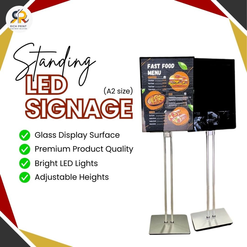 LED Signage Slim Poster A2 Stand | Shopee Malaysia