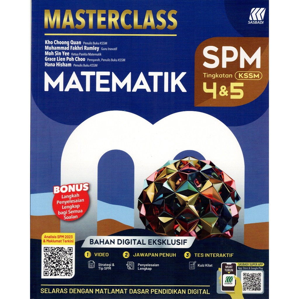 BUKU RUJUKAN : MASTERCLASS SPM TING 4&5 KSSM MATEMATIK | Shopee Malaysia