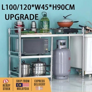 Rak Dapur Gas Upgraded Stainless Steel 3 Tier Kitchen Stove Rack with ...