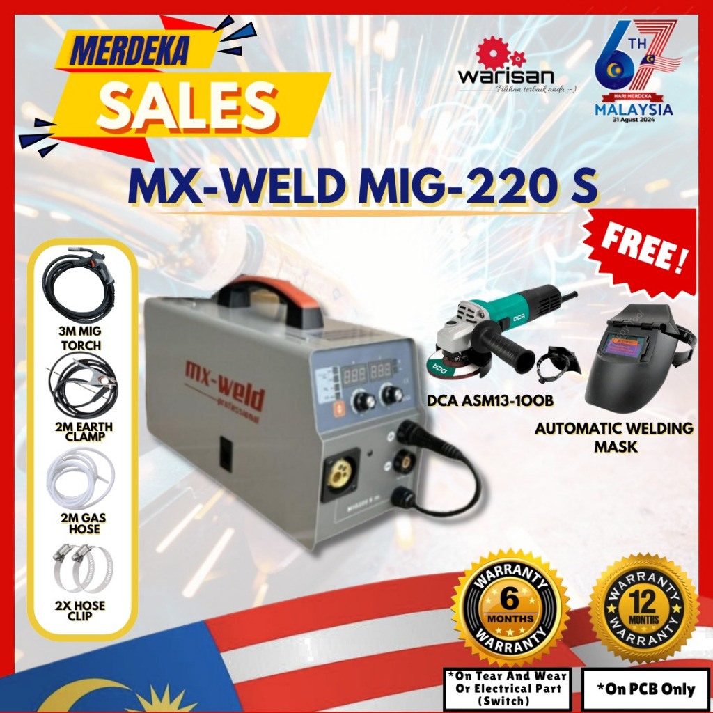 🔥HOT MERDEKA SALE!🔥 MX-WELD MIG220S Welding Machine/MESIN KIMPALAN 5kg ...