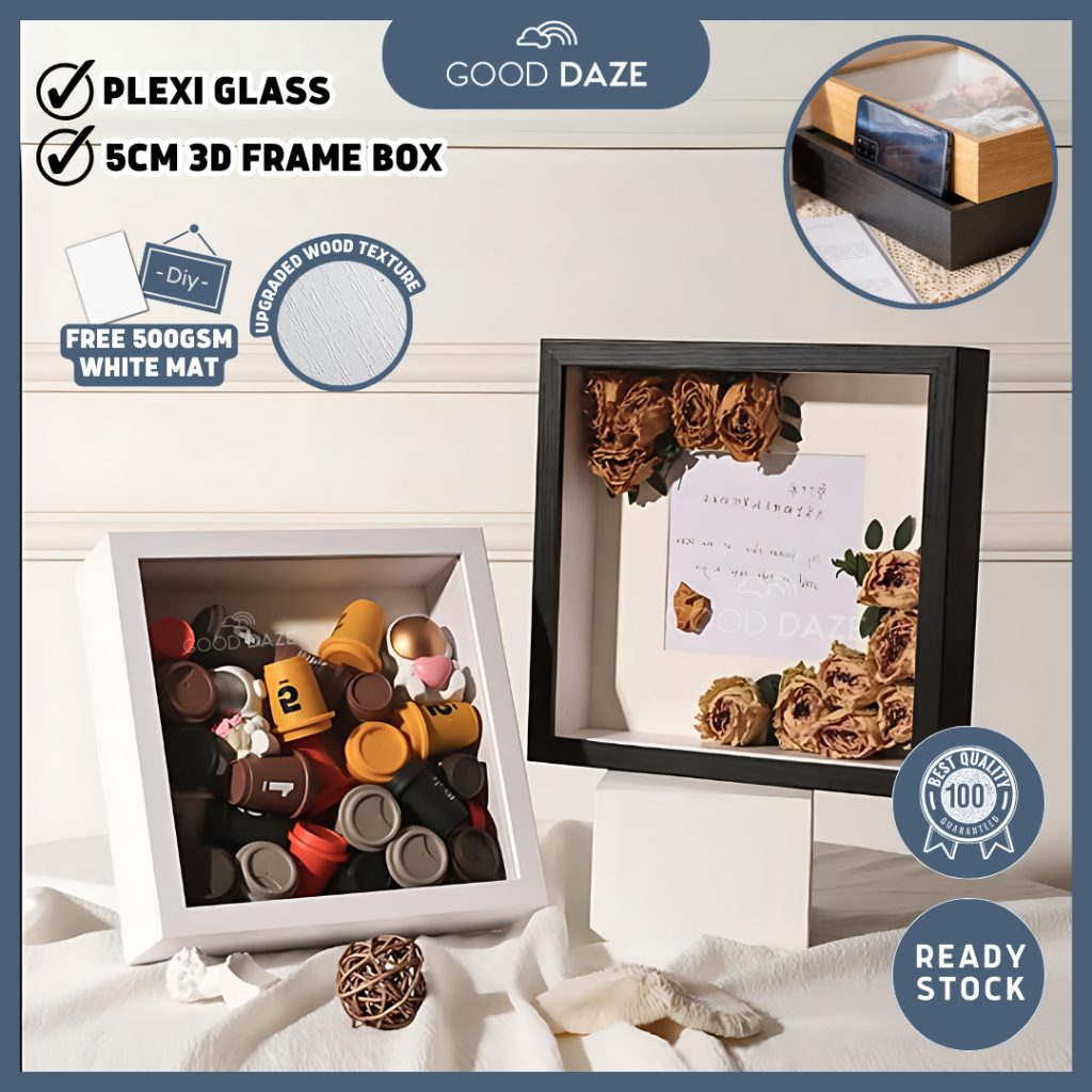 GOOD DAZE 5cm 3D Hollow Art Flower Frame Duit Hantaran Box Rose Frame ...