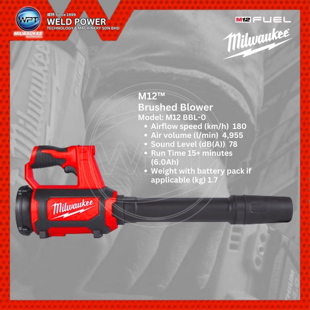 Milwaukee M12™ Brushed Blower (Model: M12 BBL-0) | Shopee Malaysia