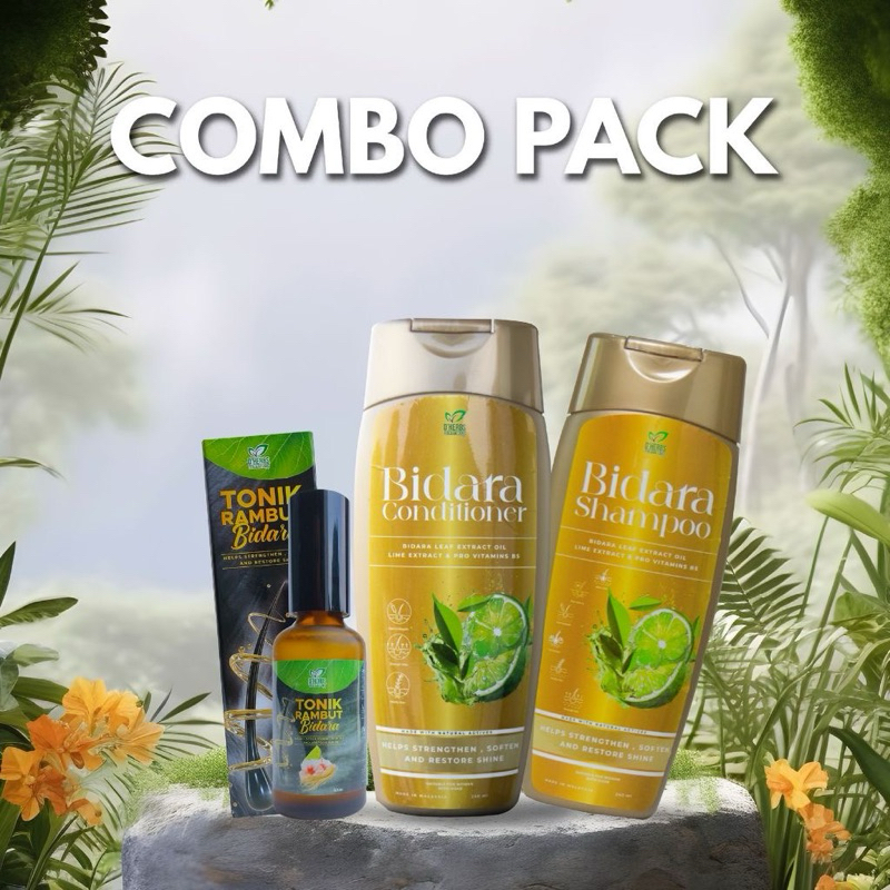 Dherbs Set Shampoo Conditioner dan Tonik Rambut Bidara | Shopee Malaysia