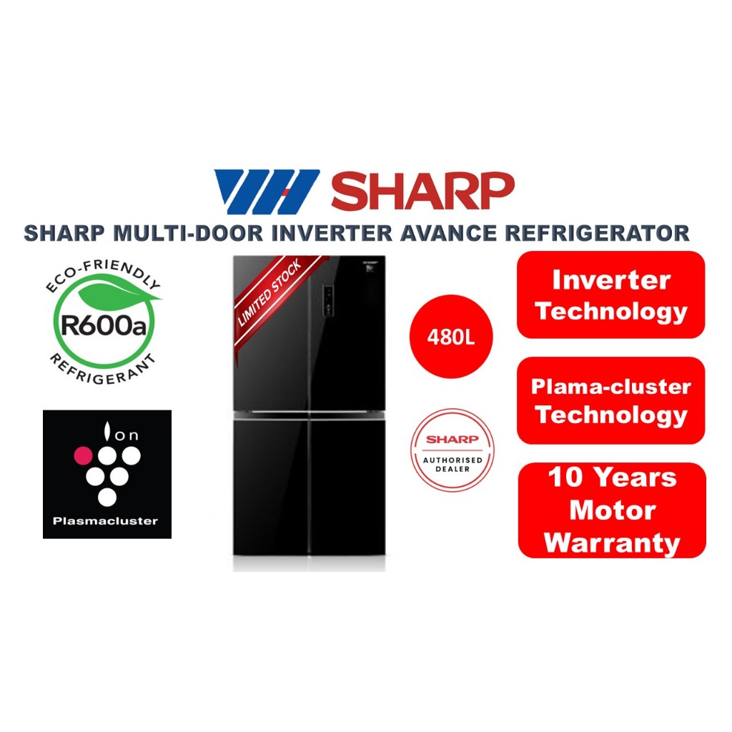 Sharp Multi Door Plamacluster ION Inverter Fridge 480L | Shopee Malaysia
