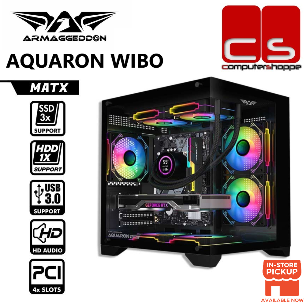 Armaggeddon Aquaron Wibo M-ATX Transparent view PC Case - Black/White ...