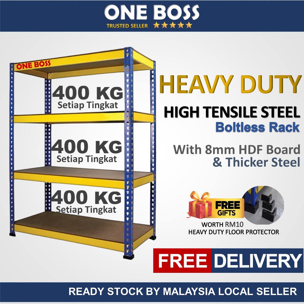 1BOSS 4 Tier Boltless Heavy Duty Rack Warehouse Store Office File Home ...